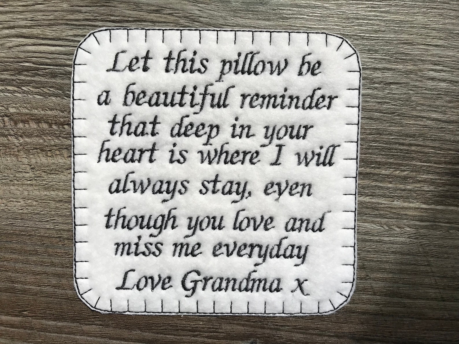 Personalised Memory Embroidery Patch for a Memory Pillow Let This ...