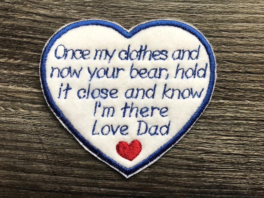 Personalised Heart Shaped Memory Embroidery Patch for a Memory Bear. Once My Clothes and Now ...