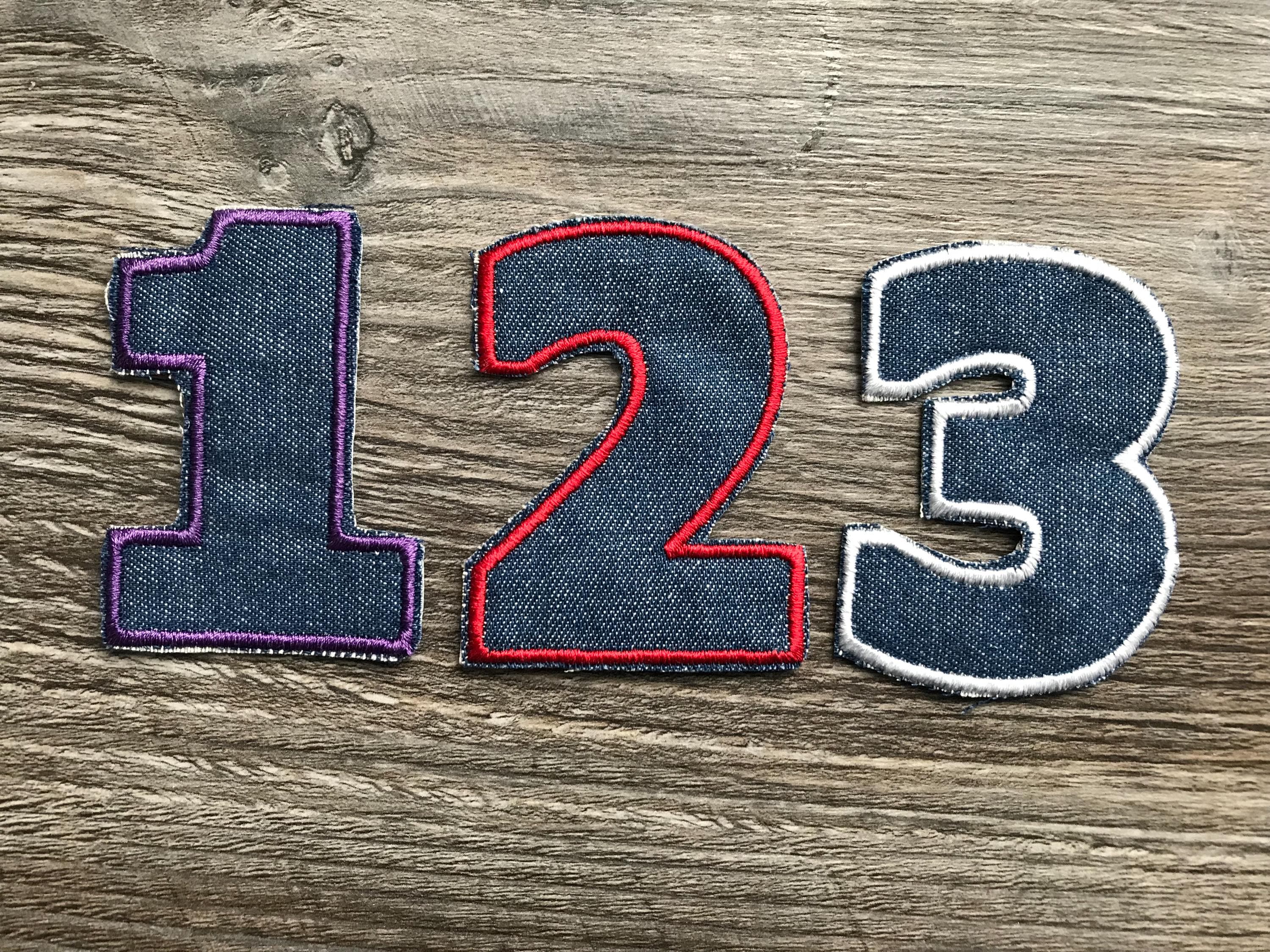 Letters Numbers Denim Fabric Patches Alphabet Applique Embroidery Patch ...