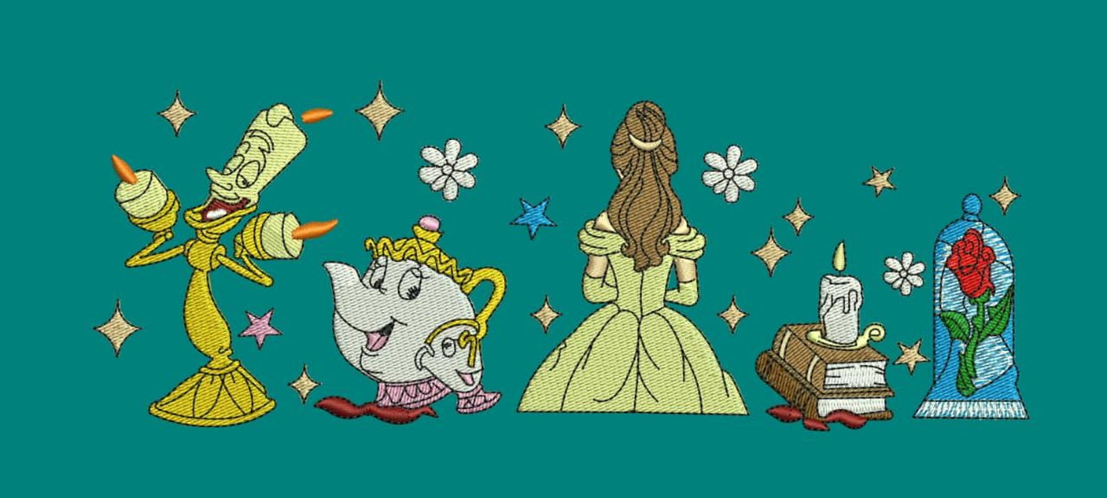 Beauty and the Beast Embroidery Design - Etsy