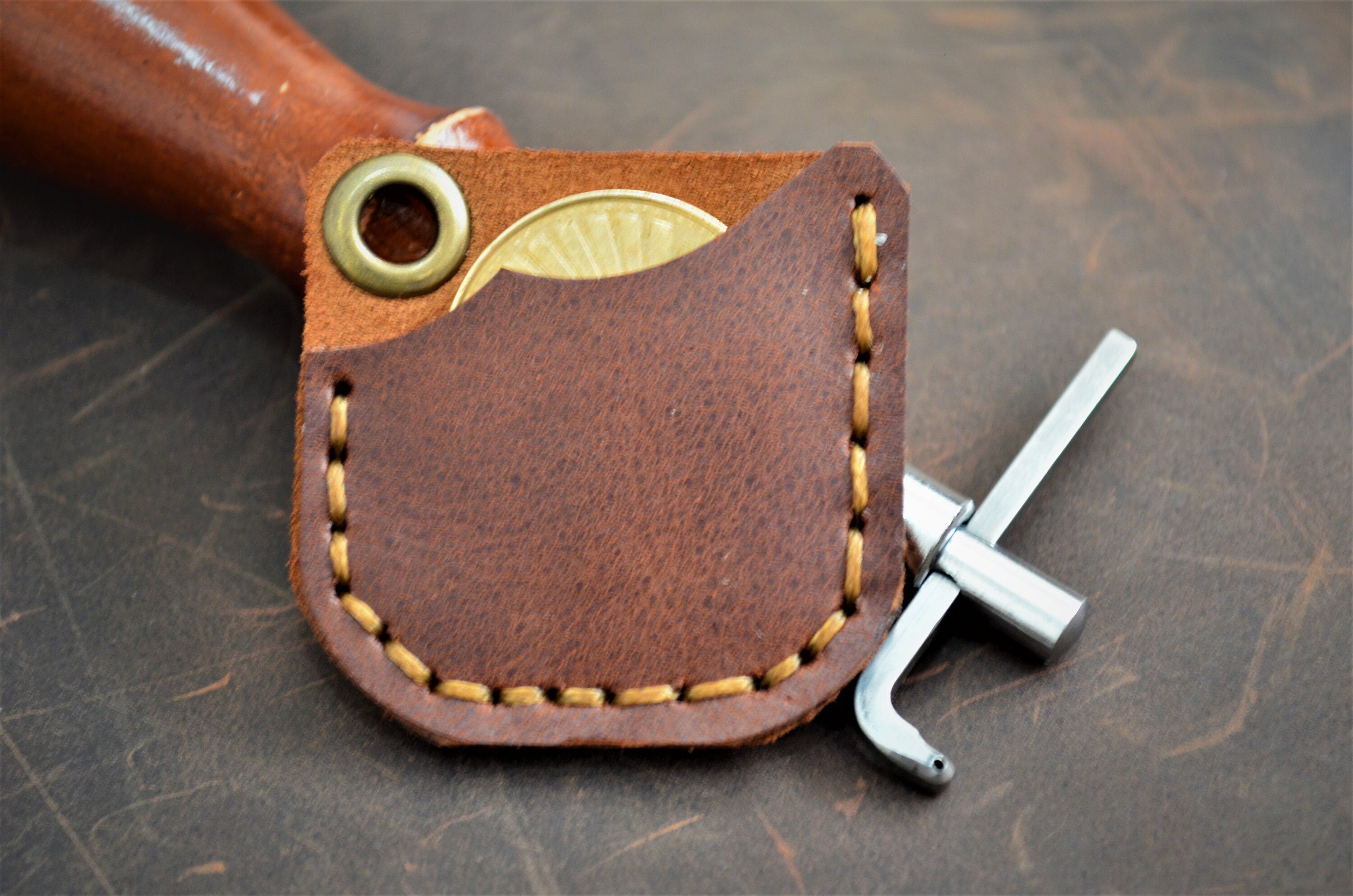 EDC Coin Slip, EDC Coin Pouch, Leather EDC Coin Slip, Coin Sleeve, Coin ...