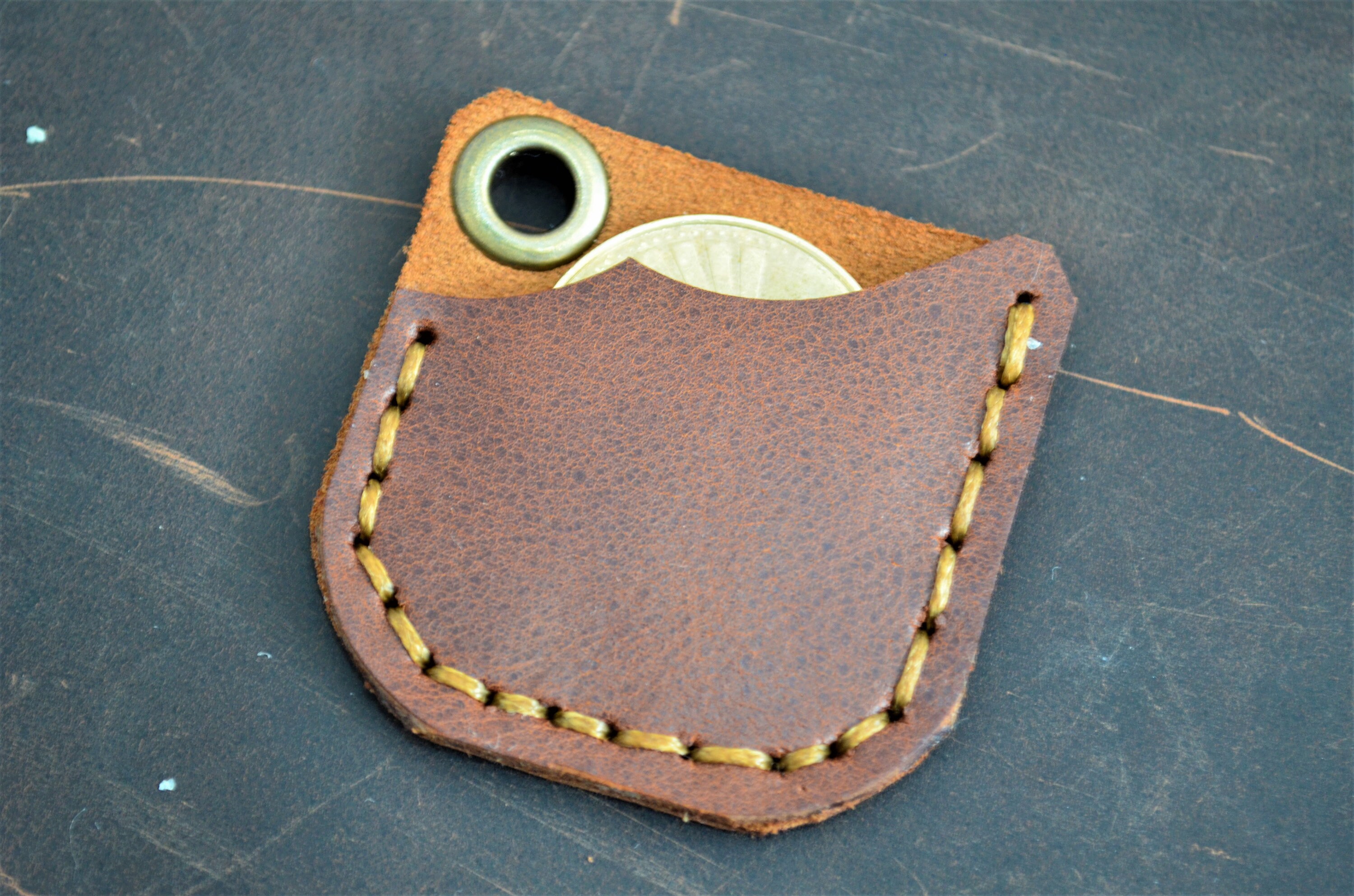 EDC Coin Slip, EDC Coin Pouch, Leather EDC Coin Slip, Coin Sleeve, Coin ...