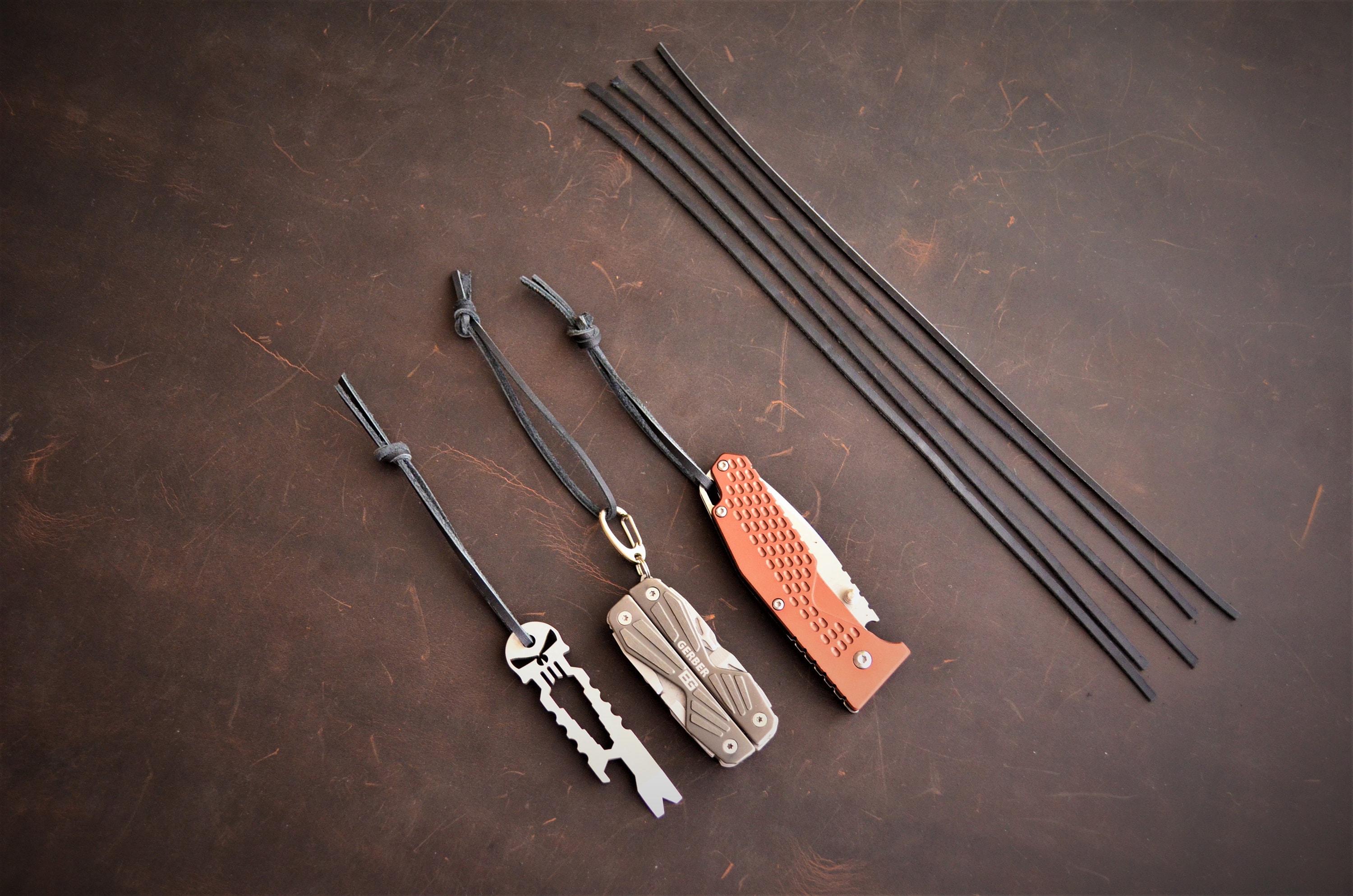 Leather Knife Lanyard, Leather Knife Pull, Knife Leather Cord, Pocket ...