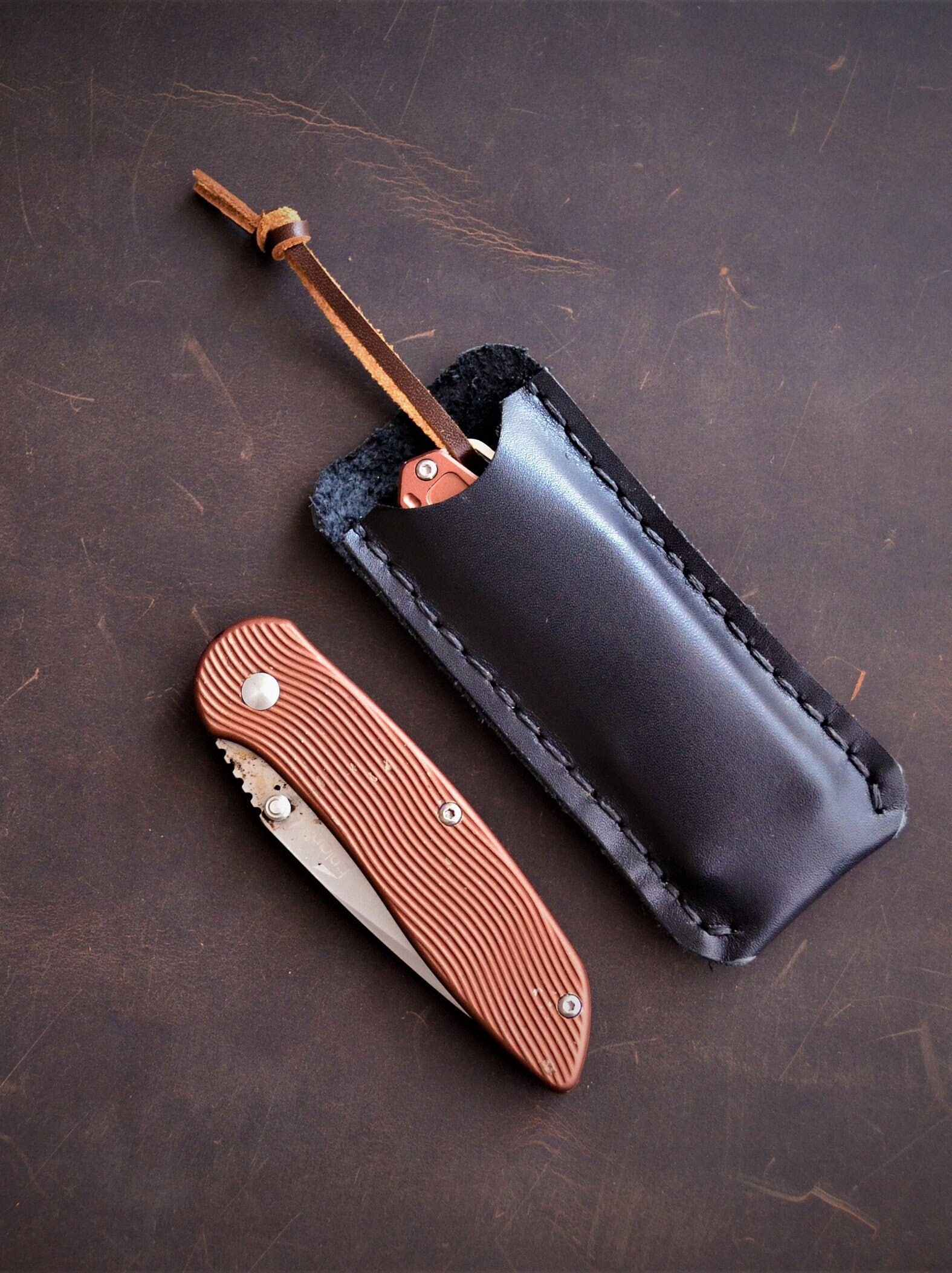 Leather Knife Slip, Pocket Knife Sheath, Knife Pouch, Folding Knife ...