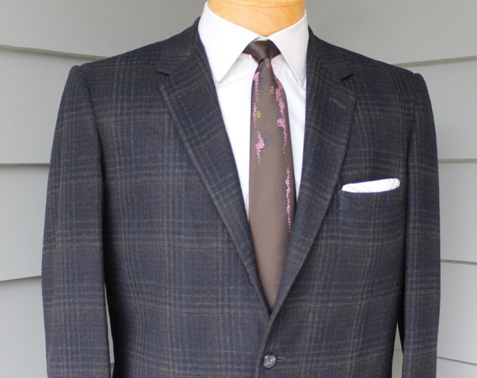Vintage 1950's 60's curlee Clothes Men's Sport Coat. Shadow Fade Plaid ...