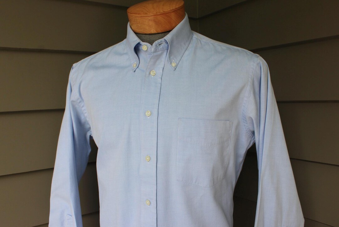 Vintage 1980's hathaway Men's Long Sleeve, Button Down Collar Shirt ...