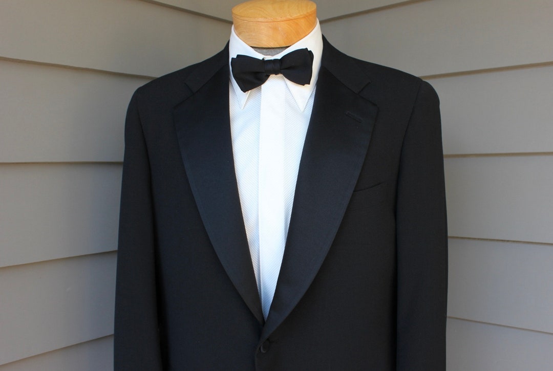 Vintage 1980's -H. Oritsky- 2 Piece Tuxedo Set. Black on Black. Single ...