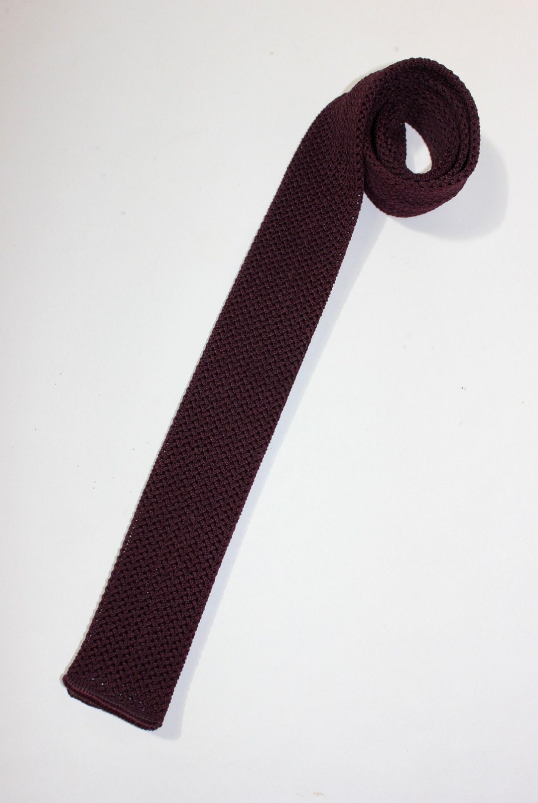 Vintage 50's 60's Superba narrow knit tie. 'Mark III'. Plum 100% Dacron ...