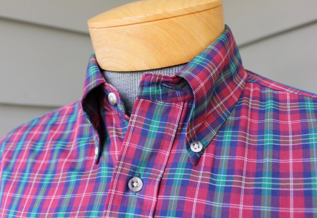 Vintage 70's -80's -SERO- Men's Long Sleeve Shirt. Button Down Collar ...