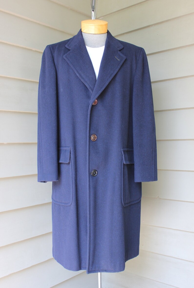 Vintage 1950's -imported Fabric- Men's Overcoat. Two-tone Blue ...