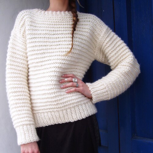 Bulky Garter Sweater Crochet Pattern Instant Download Pdf - Etsy