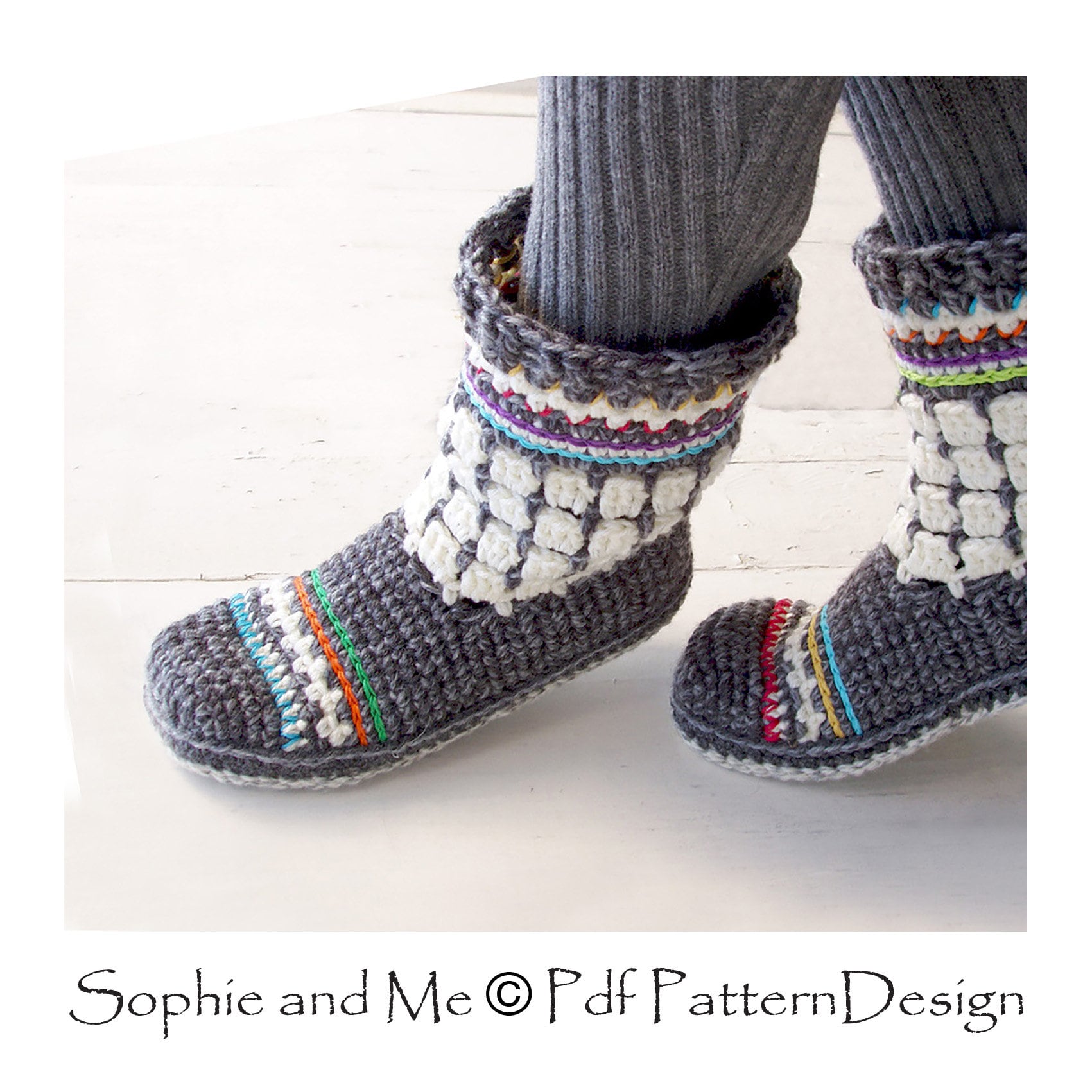 E-BOOK Fair Isle Slipper-boots for Adults Including CROCHET | Etsy