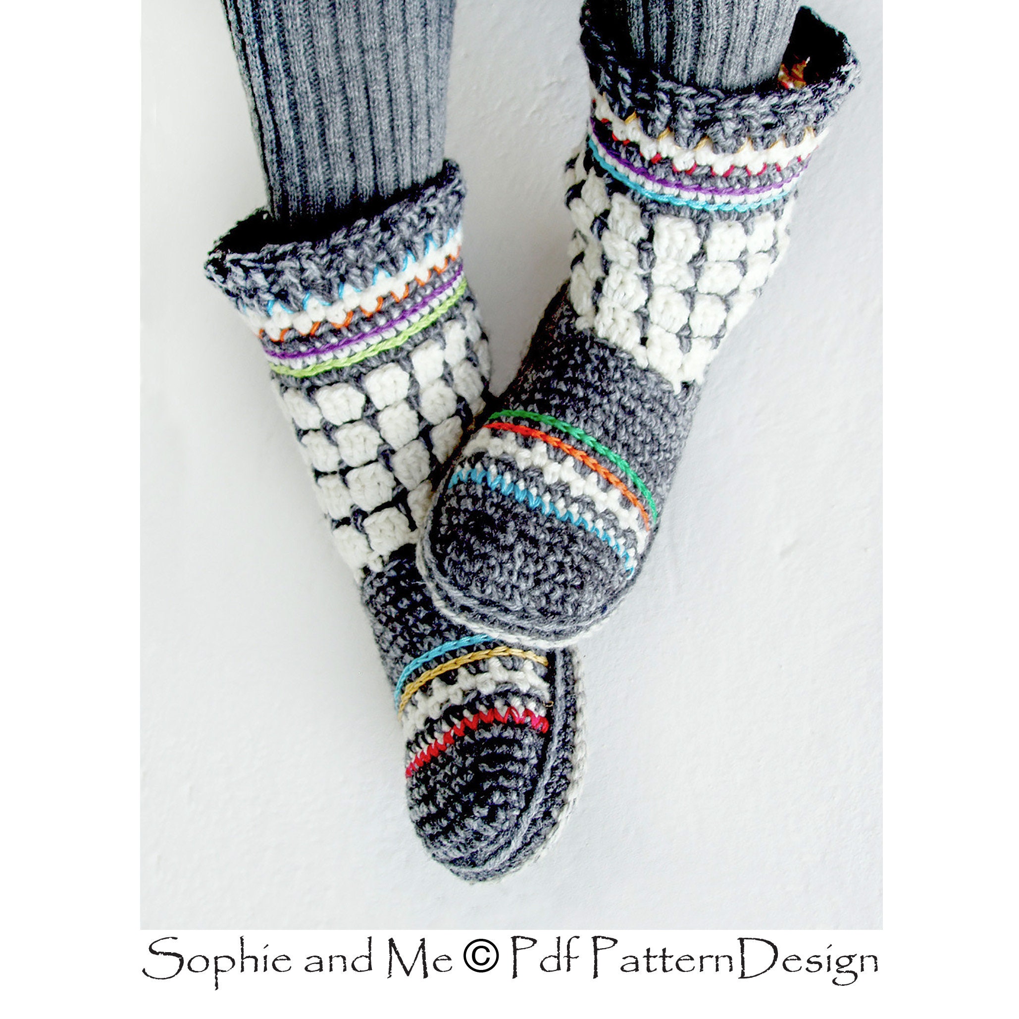 E-BOOK Fair Isle Slipper-boots for Adults Including CROCHET | Etsy