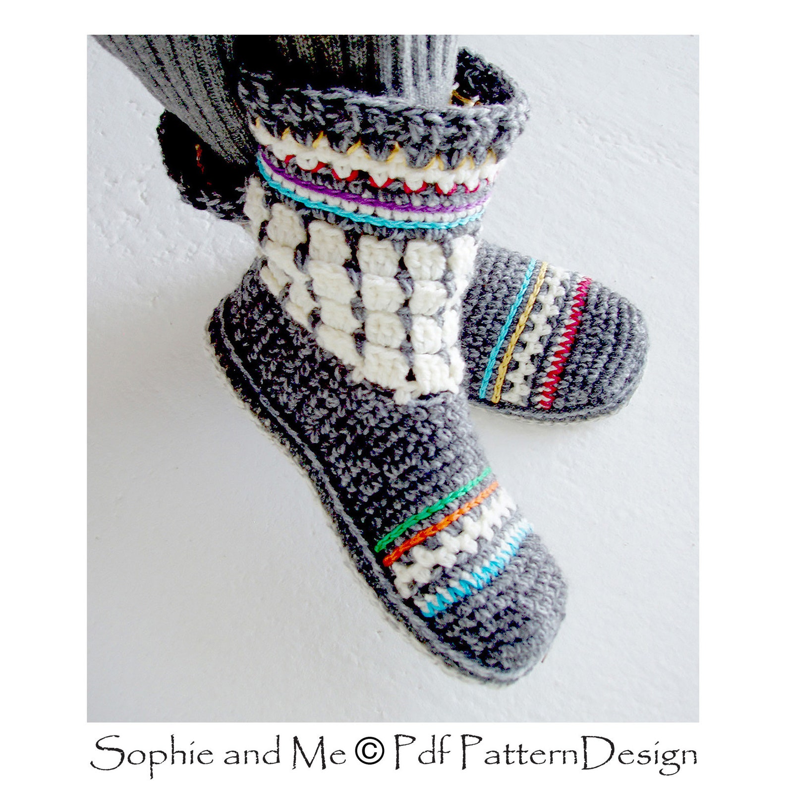 E-BOOK Fair Isle Slipper-boots for Adults Including CROCHET - Etsy