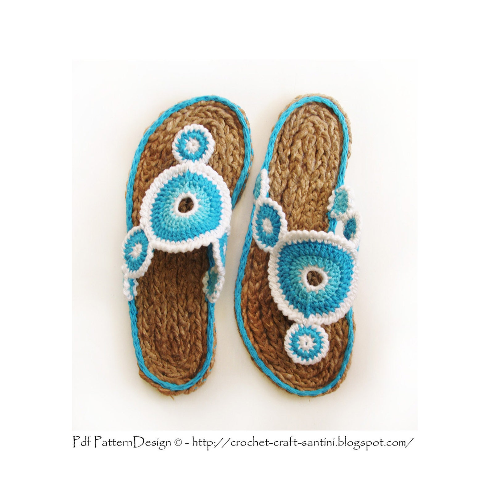 Yo-yo Sandals - E-book- Crochet Pattern and Cord Soles- Instant ...