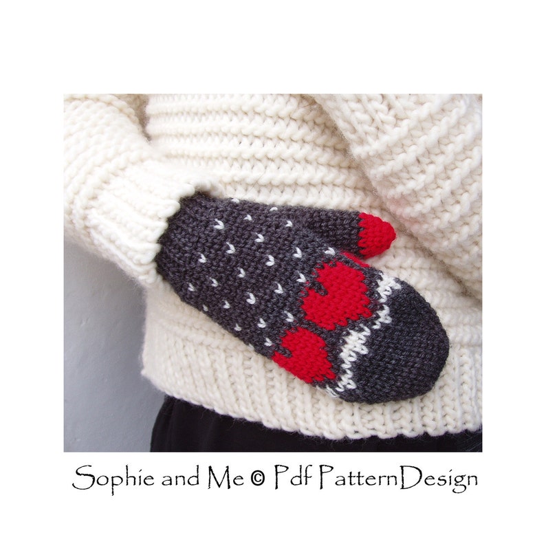 Snow Heart Mittens and Fingerless Gloves Crochet Pattern - Etsy