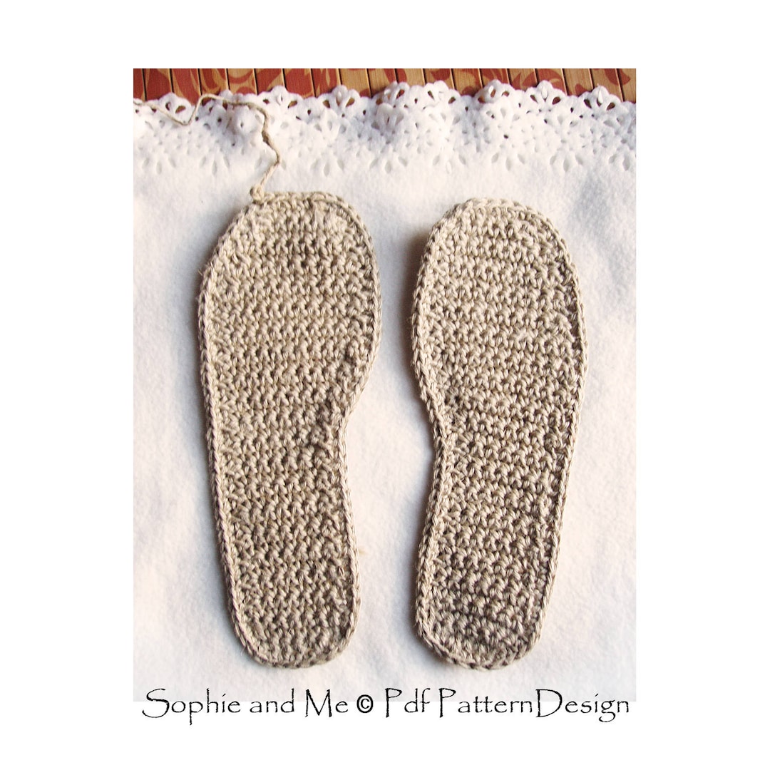 Crochet Outsoles With Foot-shape - 4 Standard Sizes - Instant Download ...