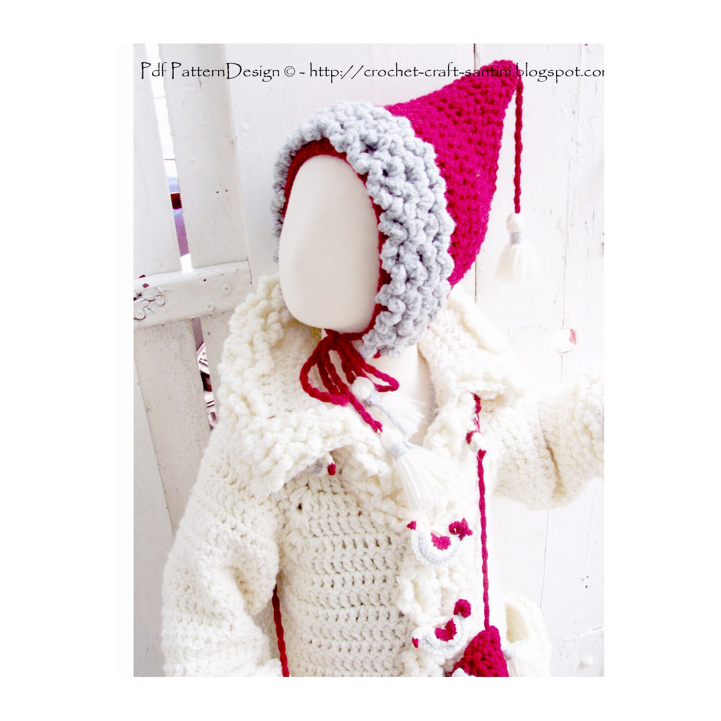 Red Pixie Winter Hat With fur and Tassels - Etsy