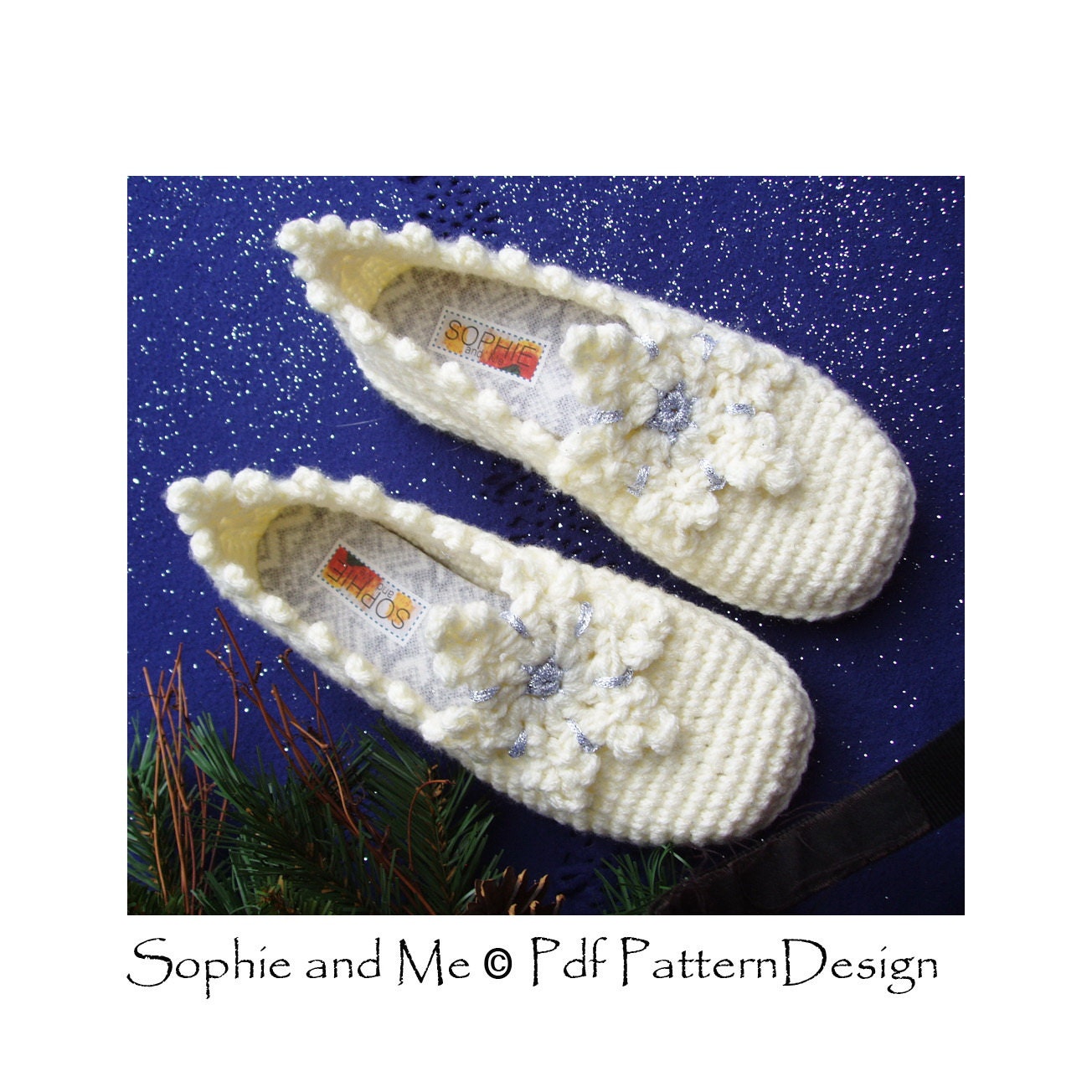 Snowflake Slippers Crochet Pattern Instant Download | Etsy