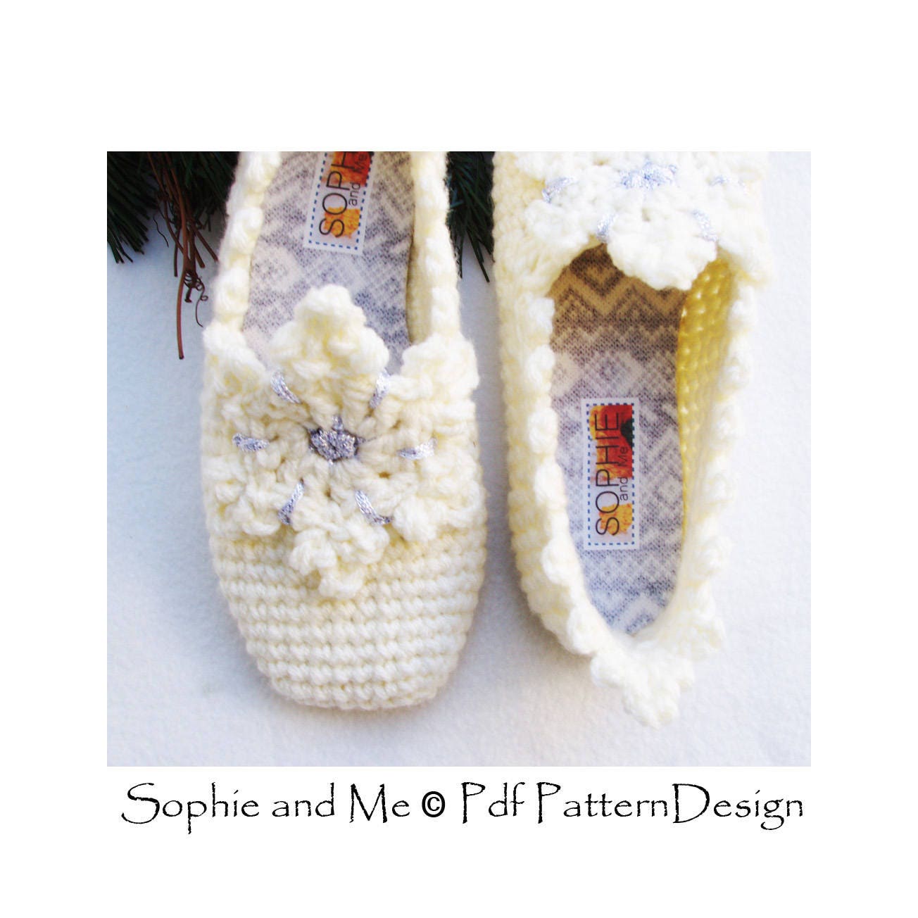 Snowflake Slippers Crochet Pattern - Instant Download - Etsy