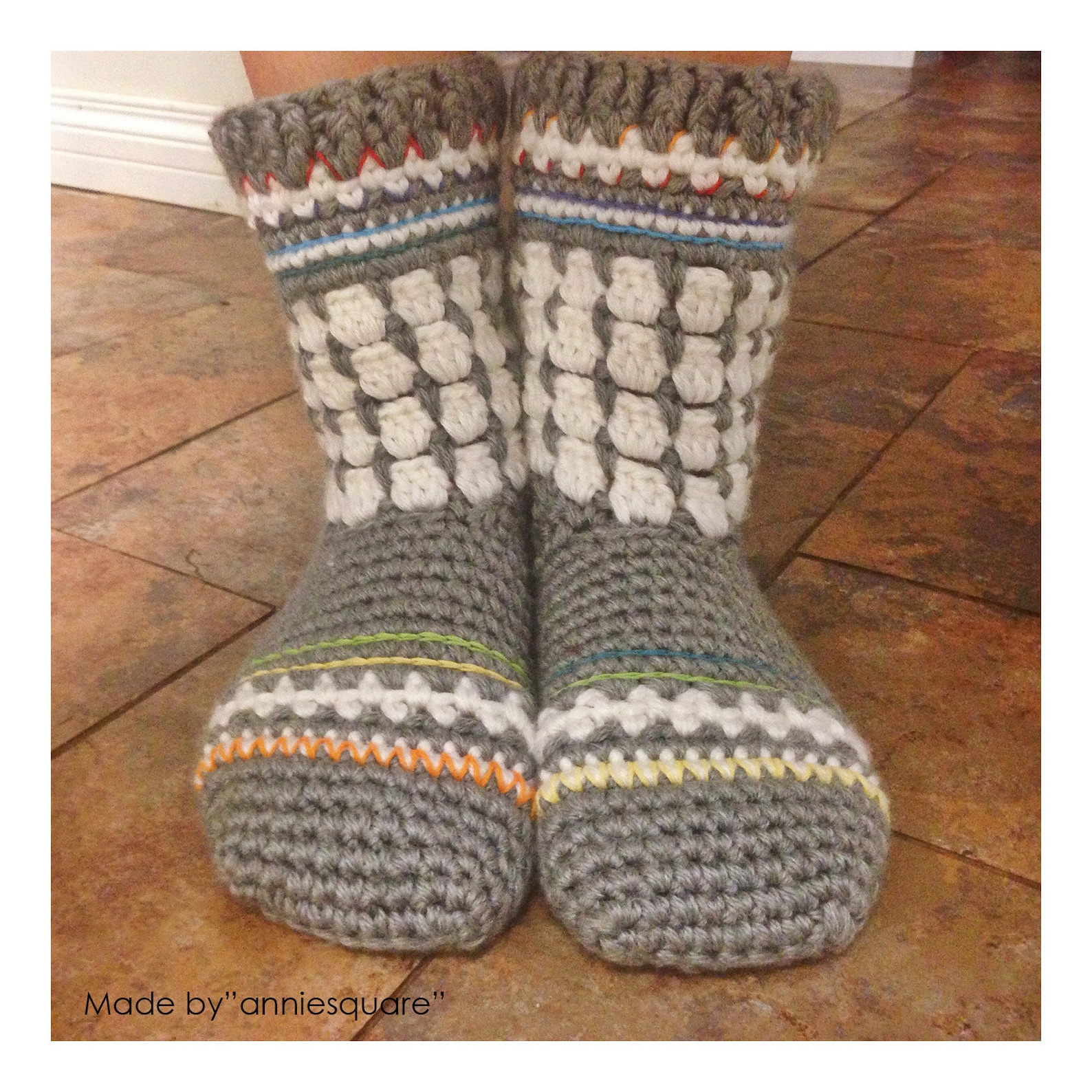 Fair Isle Oslo Boots for Adults - Crochet Slipper PDF Pattern - Instant ...