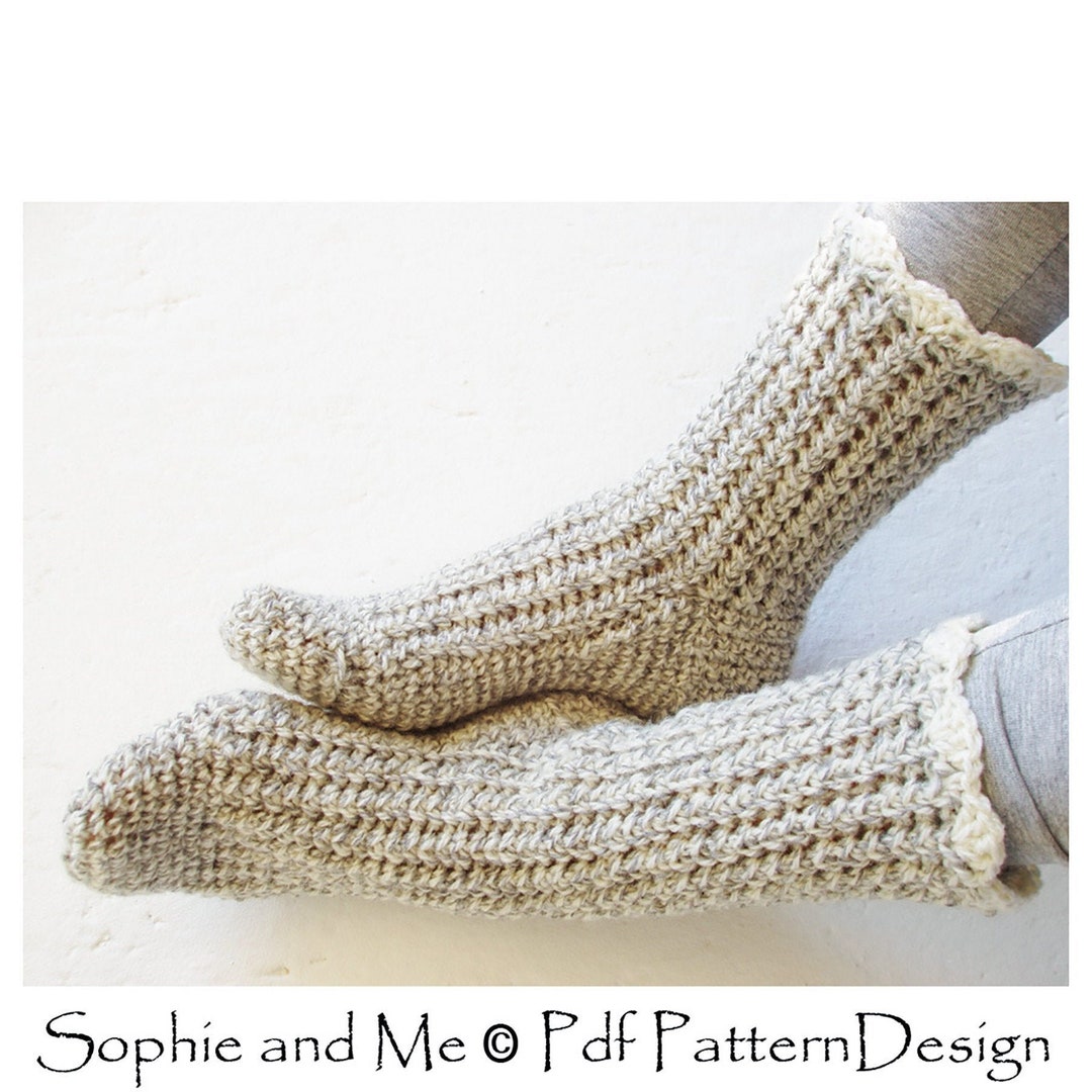 Crochet Socks DIY- Ribbed Basic Crochet Pattern - Instant Download Pdf ...