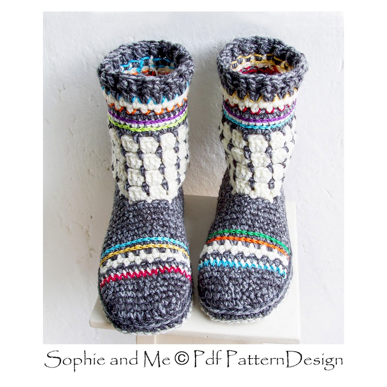 E-BOOK Fair Isle Slipper-boots for Adults Including CROCHET - Etsy