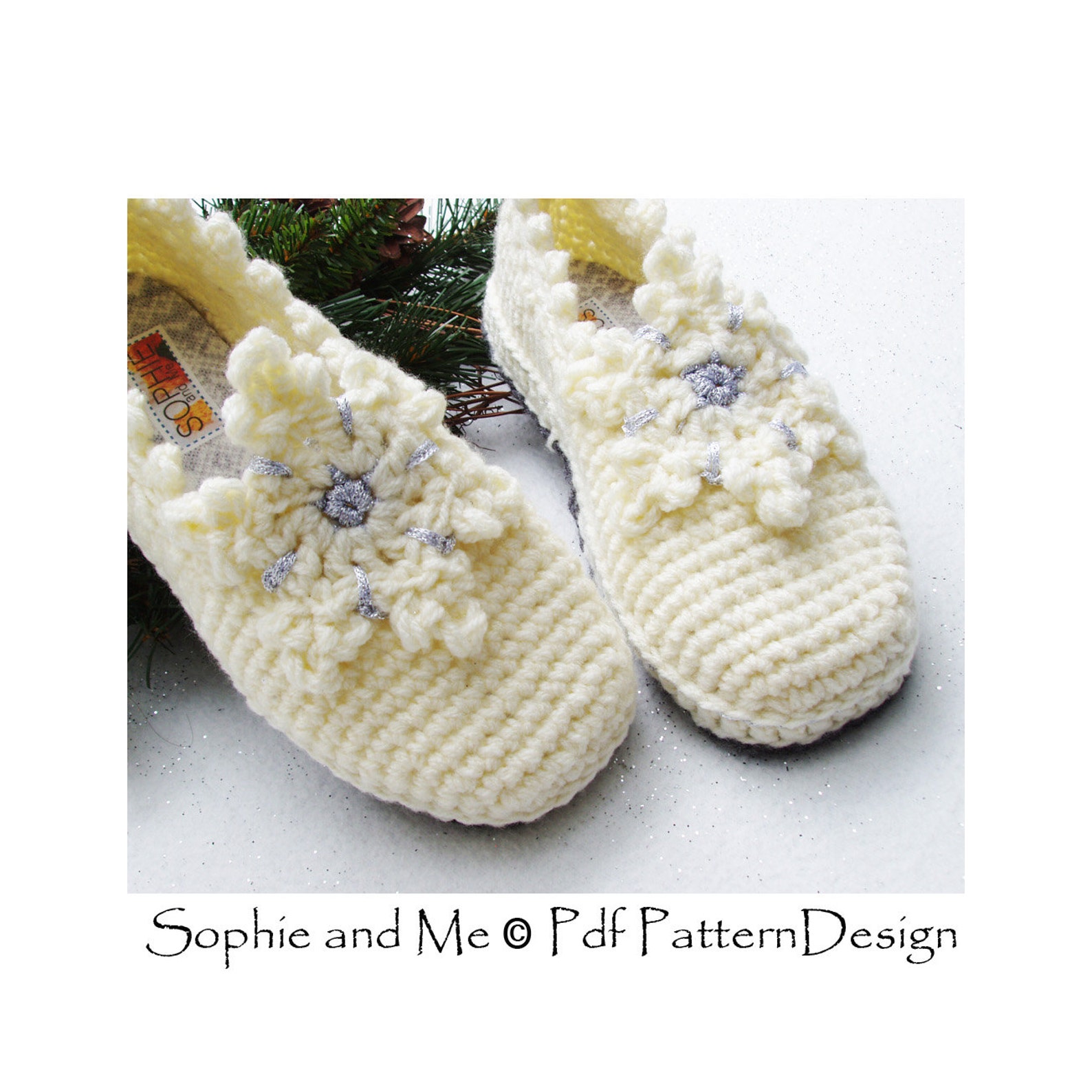 Snowflake Slippers Crochet Pattern Instant Download | Etsy