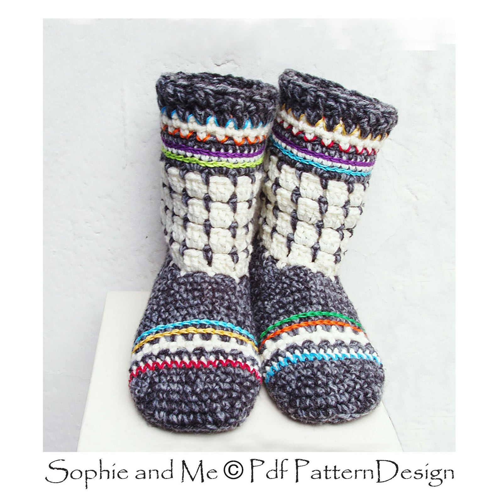 Fair Isle Oslo Boots for Adults - Crochet Slipper PDF Pattern - Instant ...