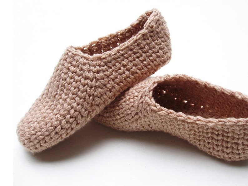 Crochet-knit Casual Slippers - Crochet Pattern US English- Instant ...