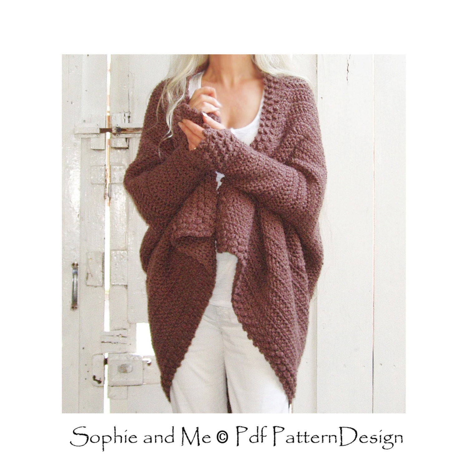Cuffed Wrap Cardigan Crochet Pattern Instant Download Pdf - Etsy