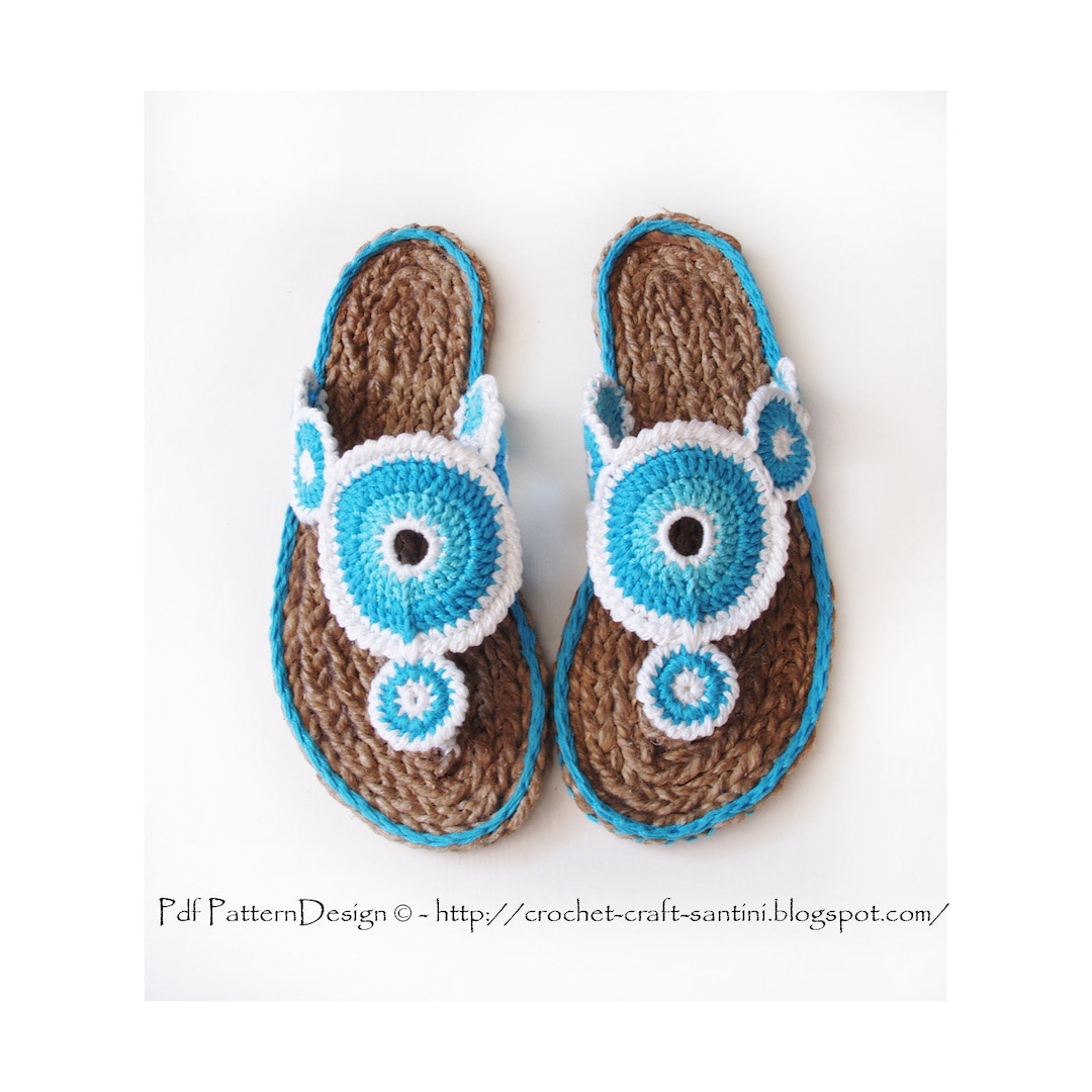 Yo-yo Sandals - E-book- Crochet Pattern and Cord Soles- Instant ...
