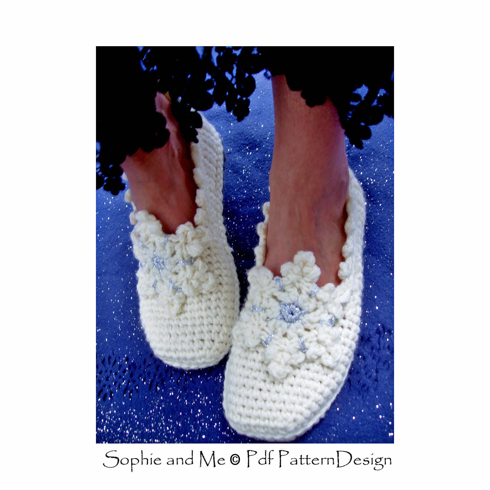 Snowflake Slippers Crochet Pattern - Instant Download - Etsy