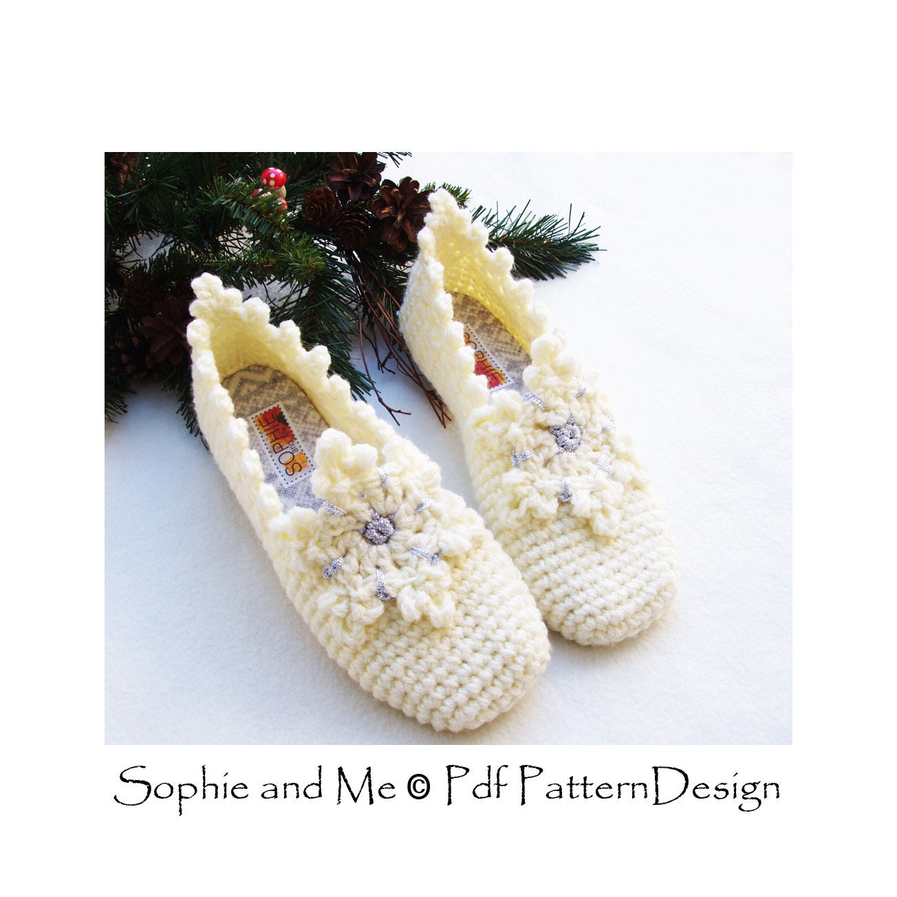 Snowflake Slippers Crochet Pattern Instant Download | Etsy
