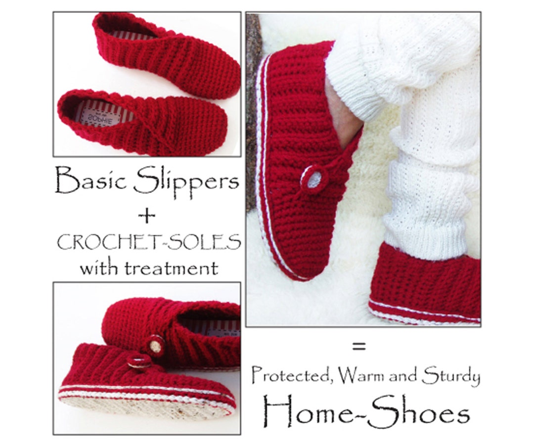 E-BOOK for Red Rib Wrap Slippers With Crochet-soles Instant Download - Etsy