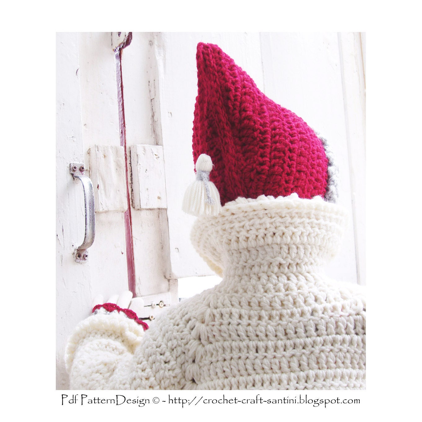 Red Pixie Winter Hat With fur and Tassels - Etsy