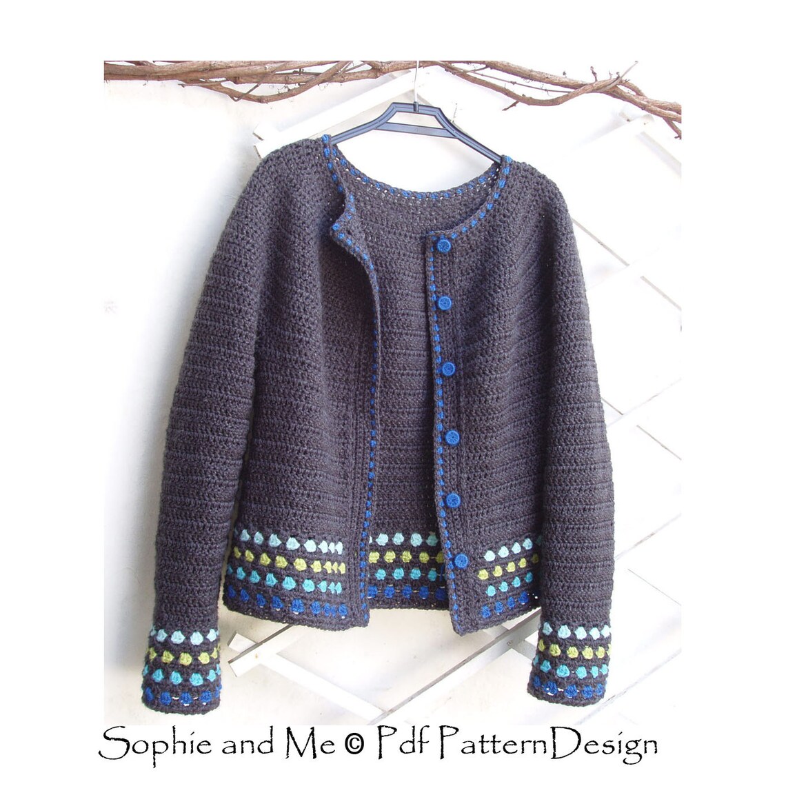 Round Yoke Short Jacket - Crochet Pattern - Instant Download Pdf - Etsy