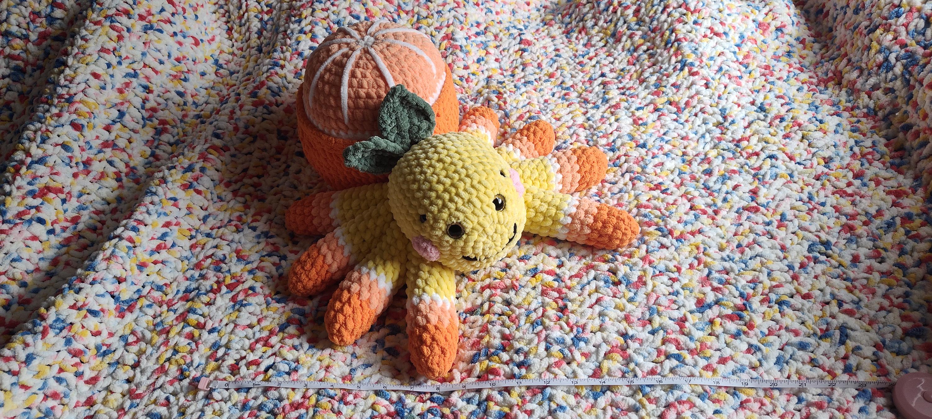 Jumbo Crochet Orange Spider Pillow: Tangerine Plush Amigurumi - Etsy