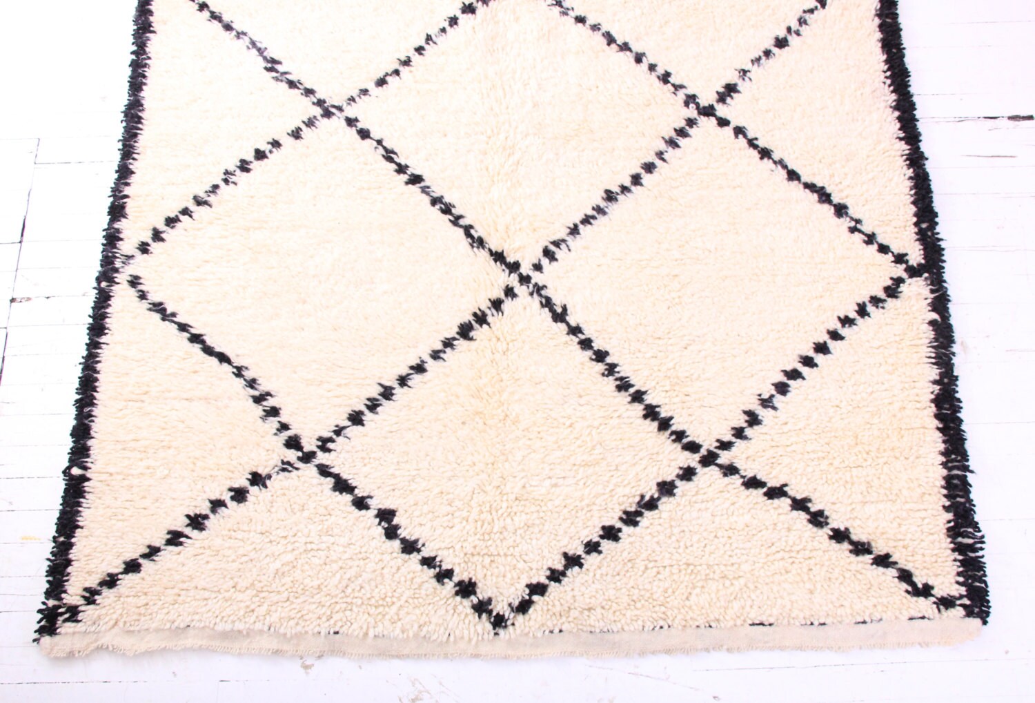 Large Vintage Moroccan Beni Ourain Rug - Etsy