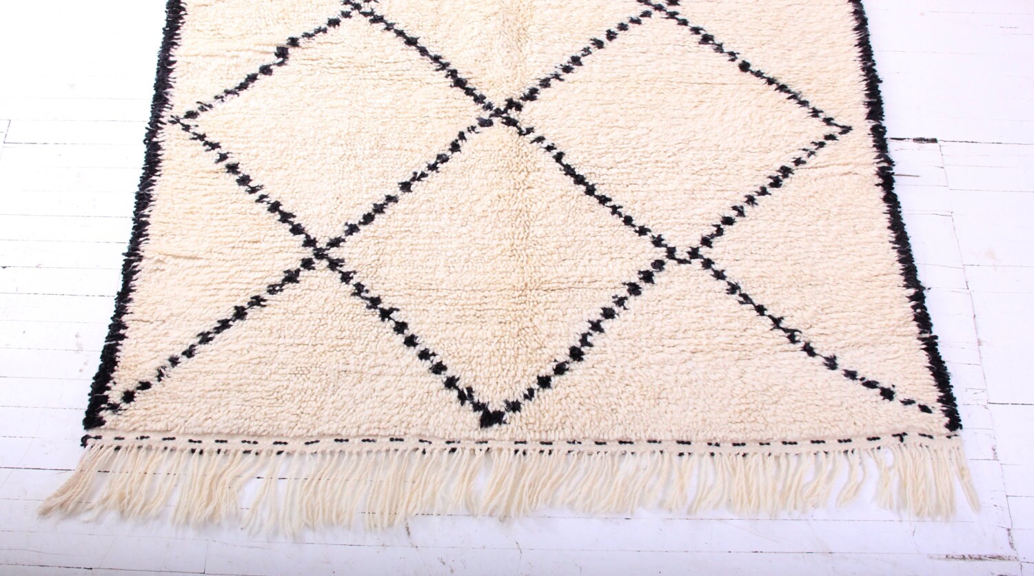 Large Vintage Moroccan Beni Ourain Rug - Etsy