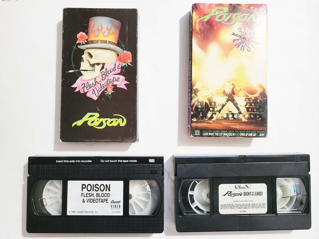 Vintage Set of 2 Poison VHS Tapes: Flesh, Blood & Videotape and Sight ...