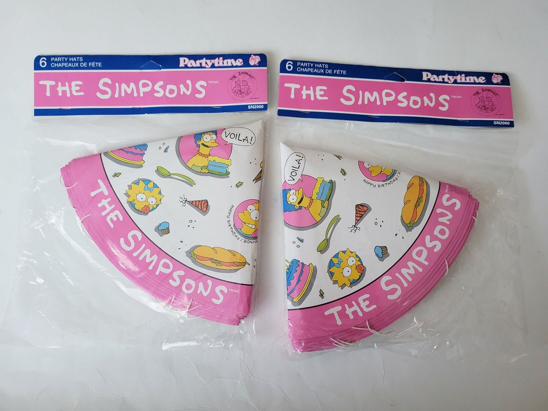 The Simpsons Vintage Birthday Party Hats 2 Sealed 6-packs New - Etsy
