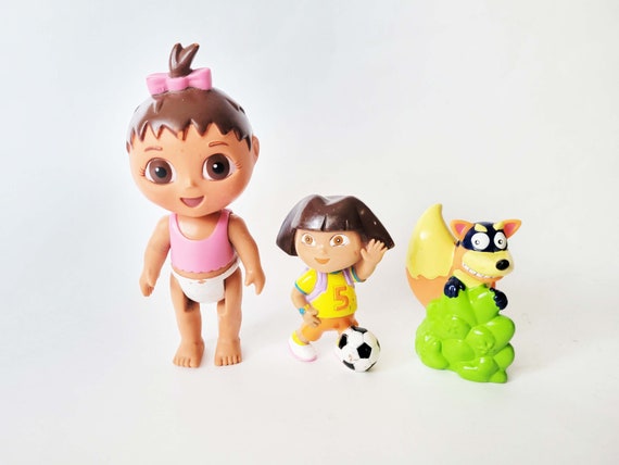 Set of 3 Dora the Explorer & Swiper Toy Figure Cake Toppers - Etsy