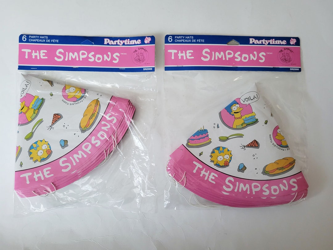 The Simpsons Vintage Birthday Party Hats 2 Sealed 6-packs New - Etsy