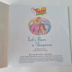 Barbie, Lets Have a Sleepover, Vintage Softcover Book, Mattel, Golden ...