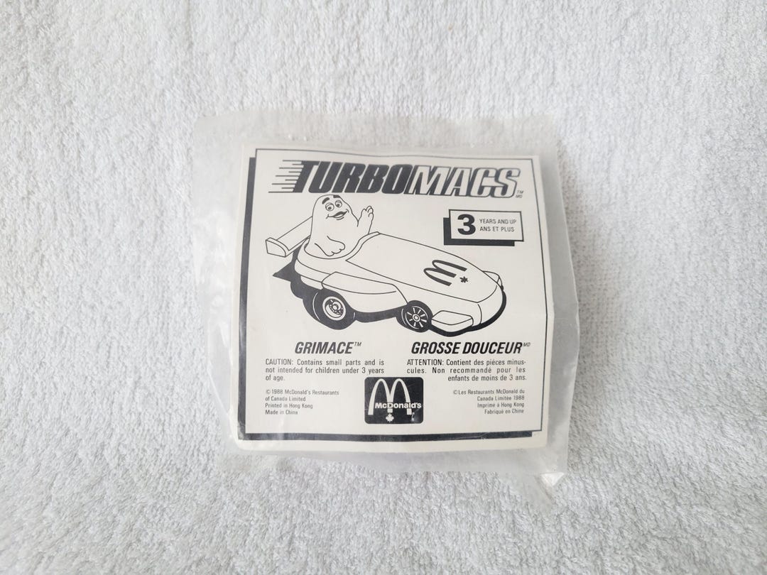 Turbo Macs, Mcdonalds, Grimace White Car, Vintage Happy Meal Toy, New ...