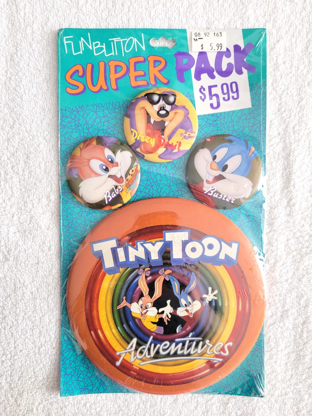 Tiny Toon Adventures, Warner Bros., 4 Vintage Pinback Buttons, Badges ...