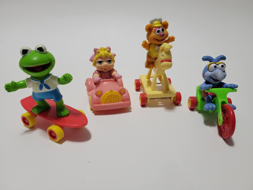 Muppet Babies Set, Fozzie, Miss Piggy, Kermit, Gonzo, With Vehicles ...