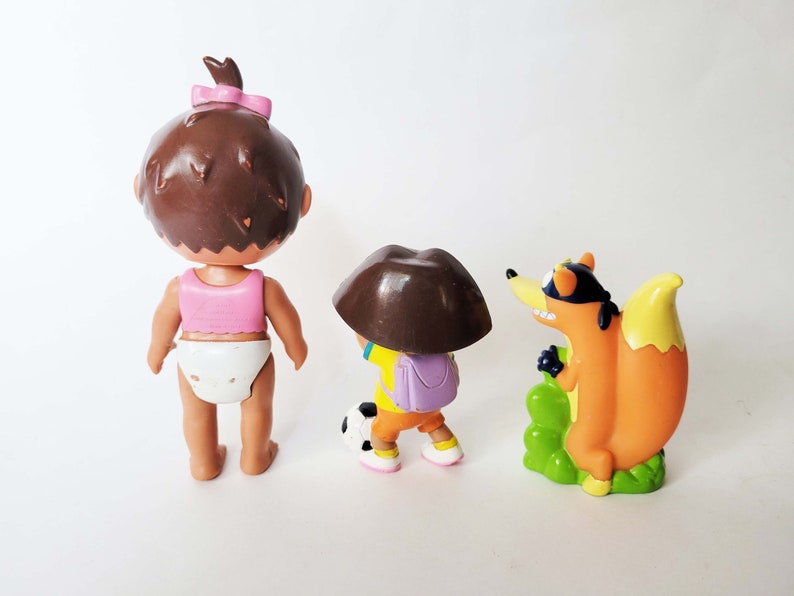 Set of 3 Dora the Explorer & Swiper Toy Figure Cake Toppers - Etsy