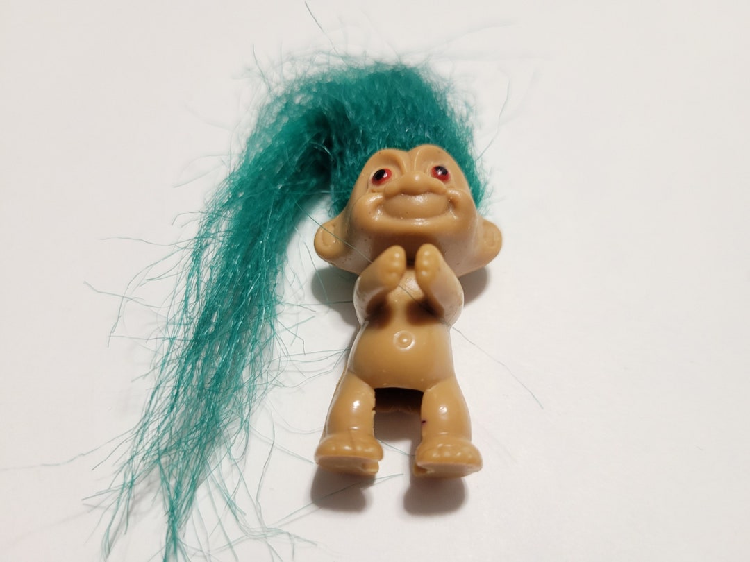 Troll Doll Pencil Topper, Teal/ Blue Hair & Clapping Hands, Vintage Toy ...
